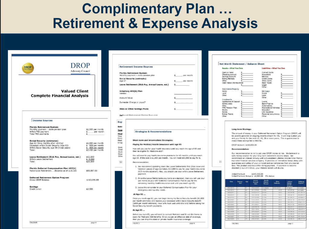 Retirement Income & Expense Plan – DROP Advisory Council